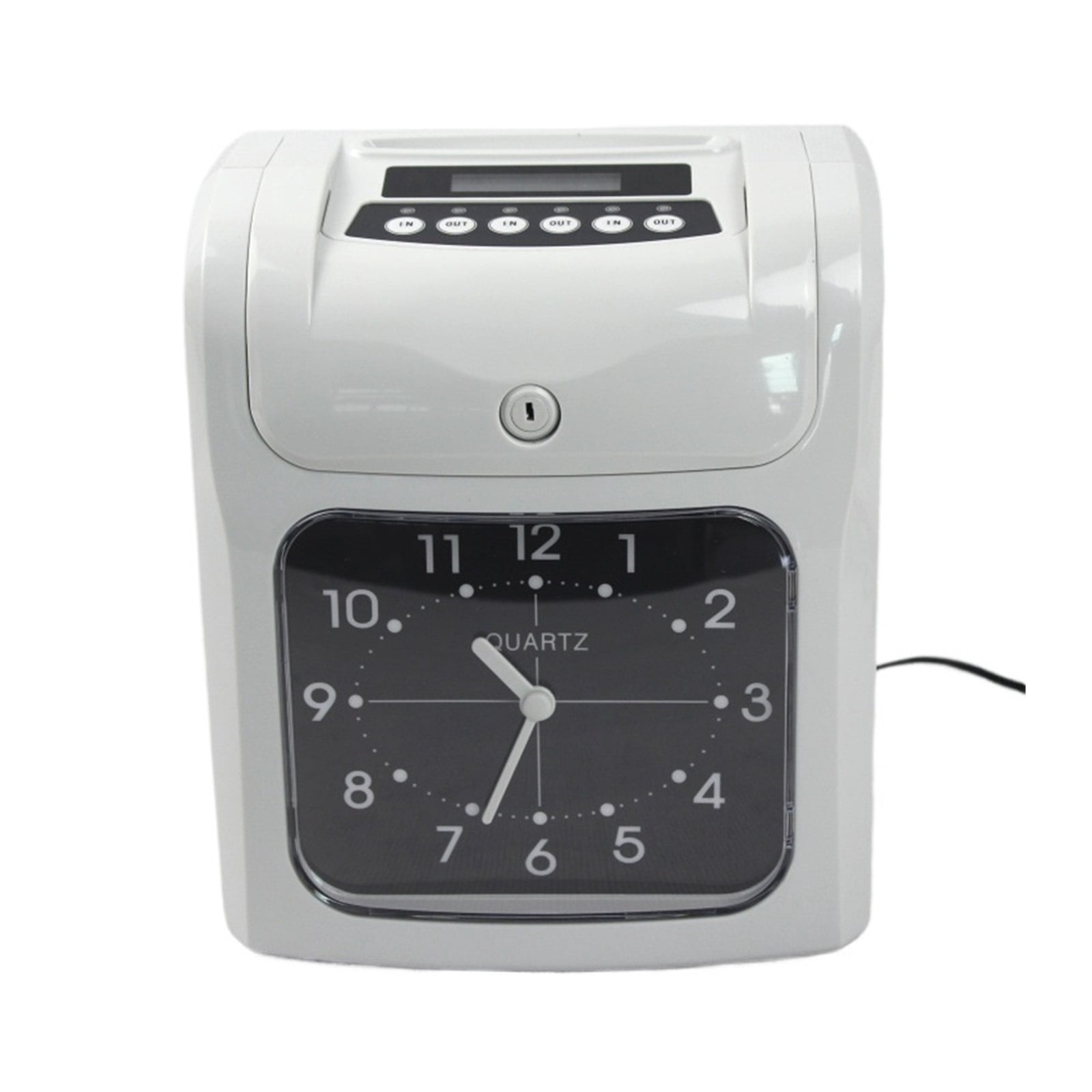 Electronic Time Clock LCD / Clock Face Paper Card Punching Machine ...