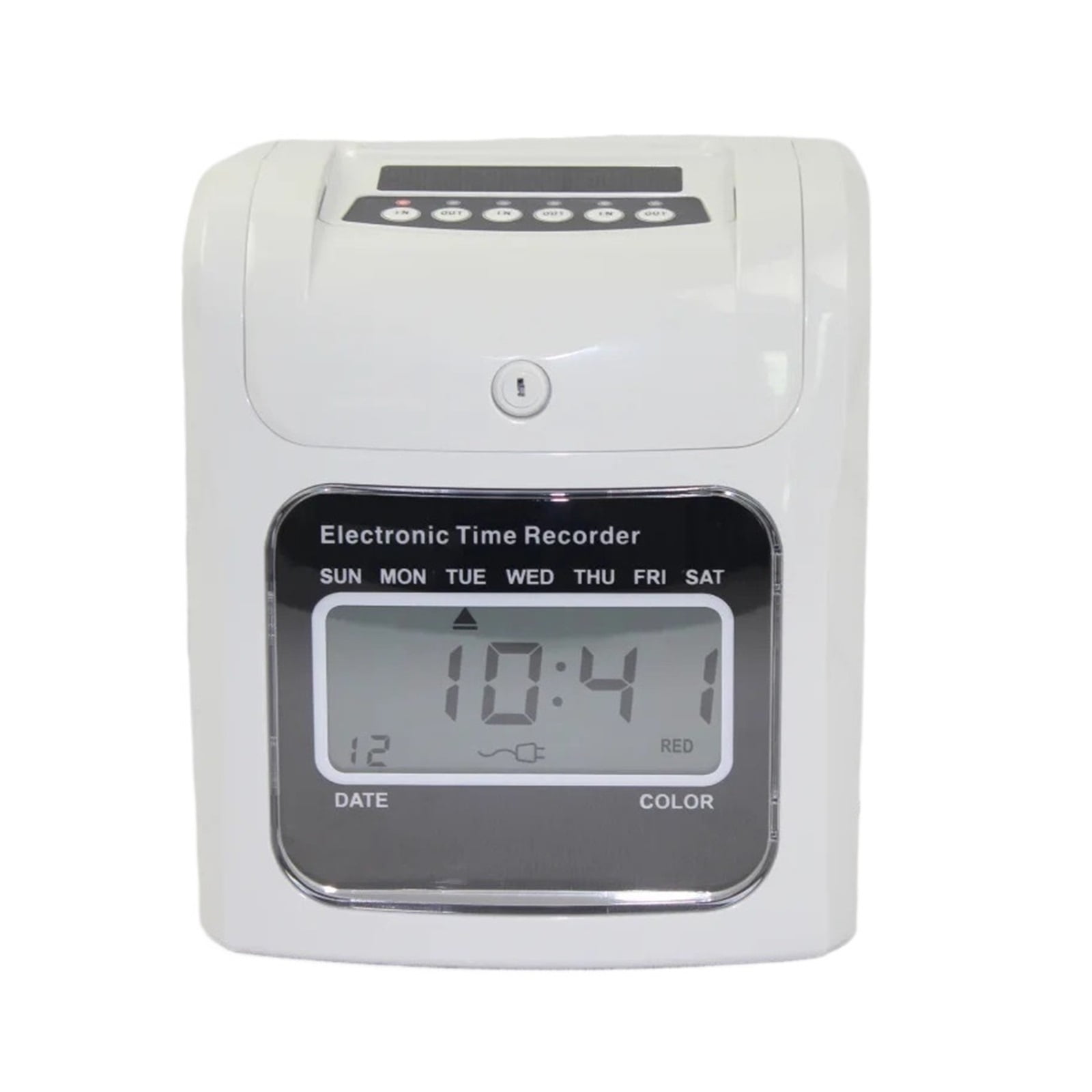 Electronic Time Clock LCD / Clock Face Paper Card Punching Machine ...