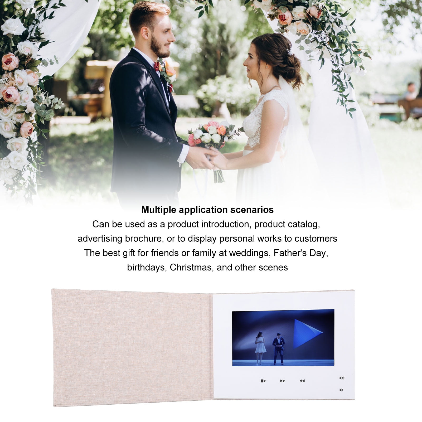 Electronic Video Card, 7" LCD Screen, Micro USB, 2GB Storage, Birthday ...