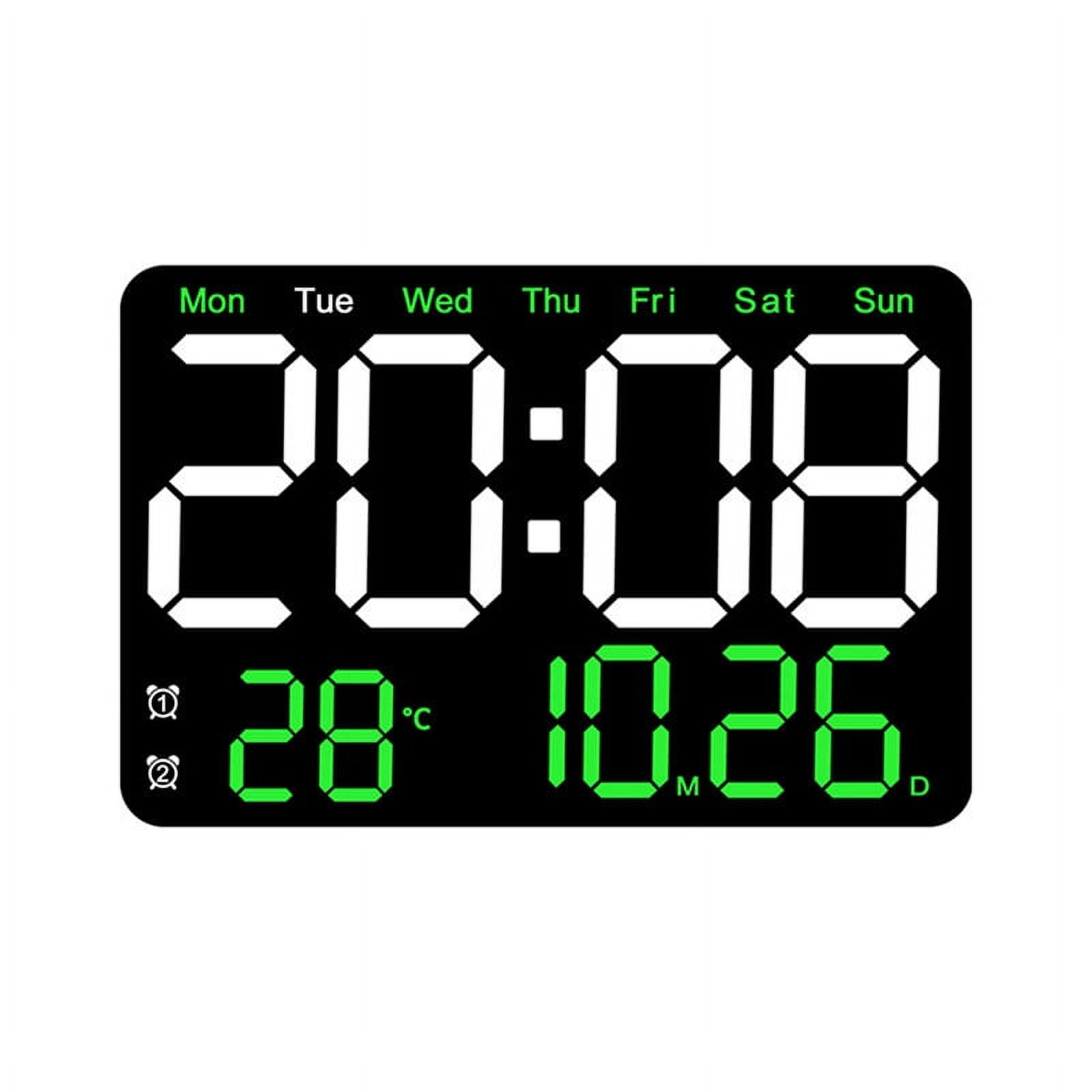 Electronic Wall Clock Temperature Date Display Table Clock Wall-Mounted ...