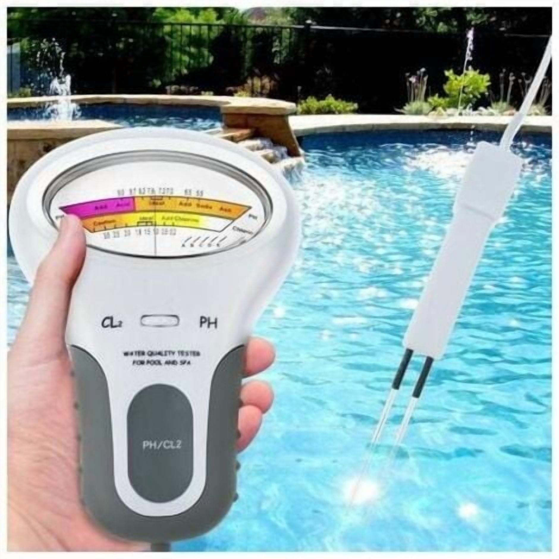 Electronic pH and Chlorine Level Pool Water Tester 13cm Cable - Walmart.com