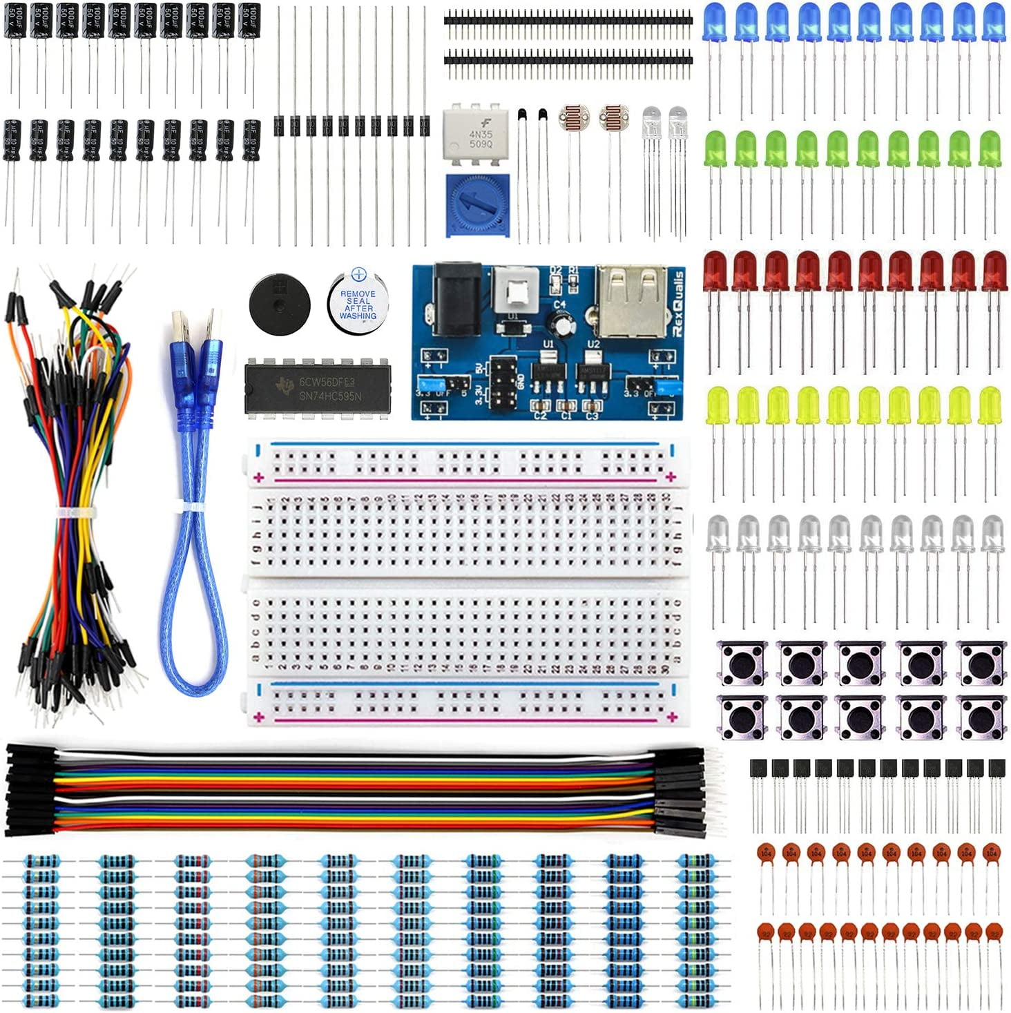 Electronics Basic Kit w/Power Supply Module, Breadboard, Jumper Wire ...