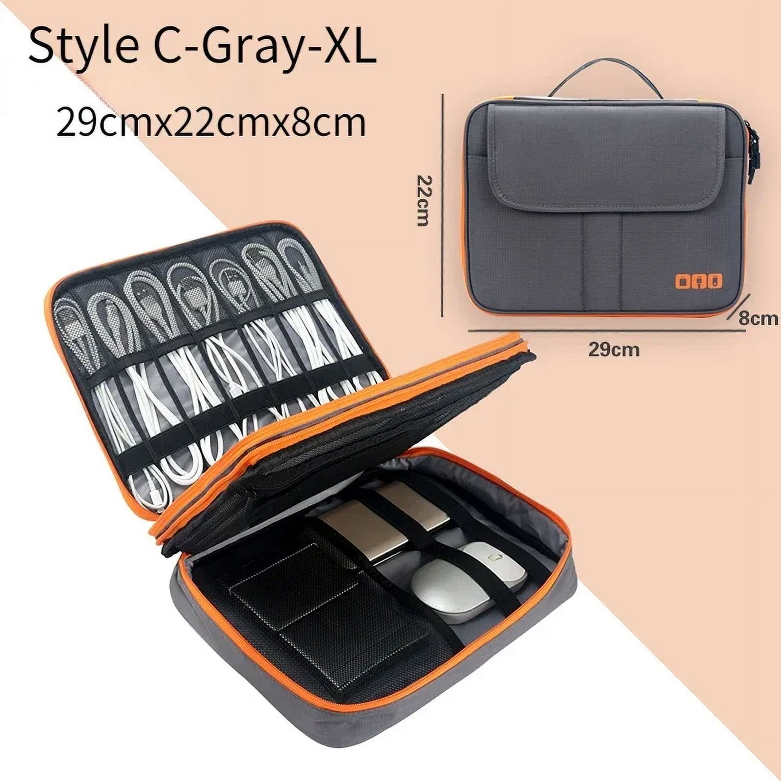 Electronics Charger Organizer Travel Cable Case Large Capacity USB ...