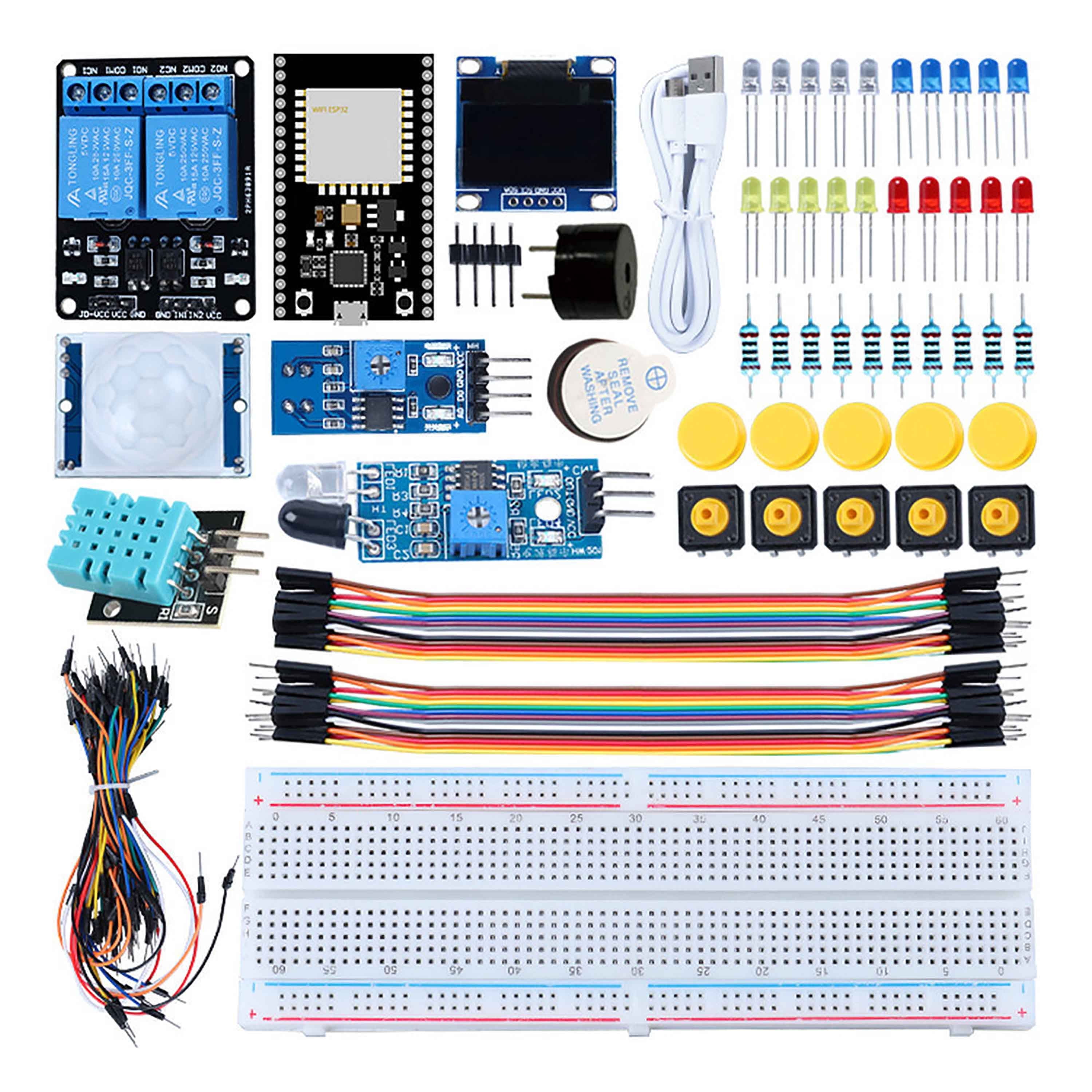 Electronics Component Fun Kit Starter Kit For ESP32 With Resistor LED ...