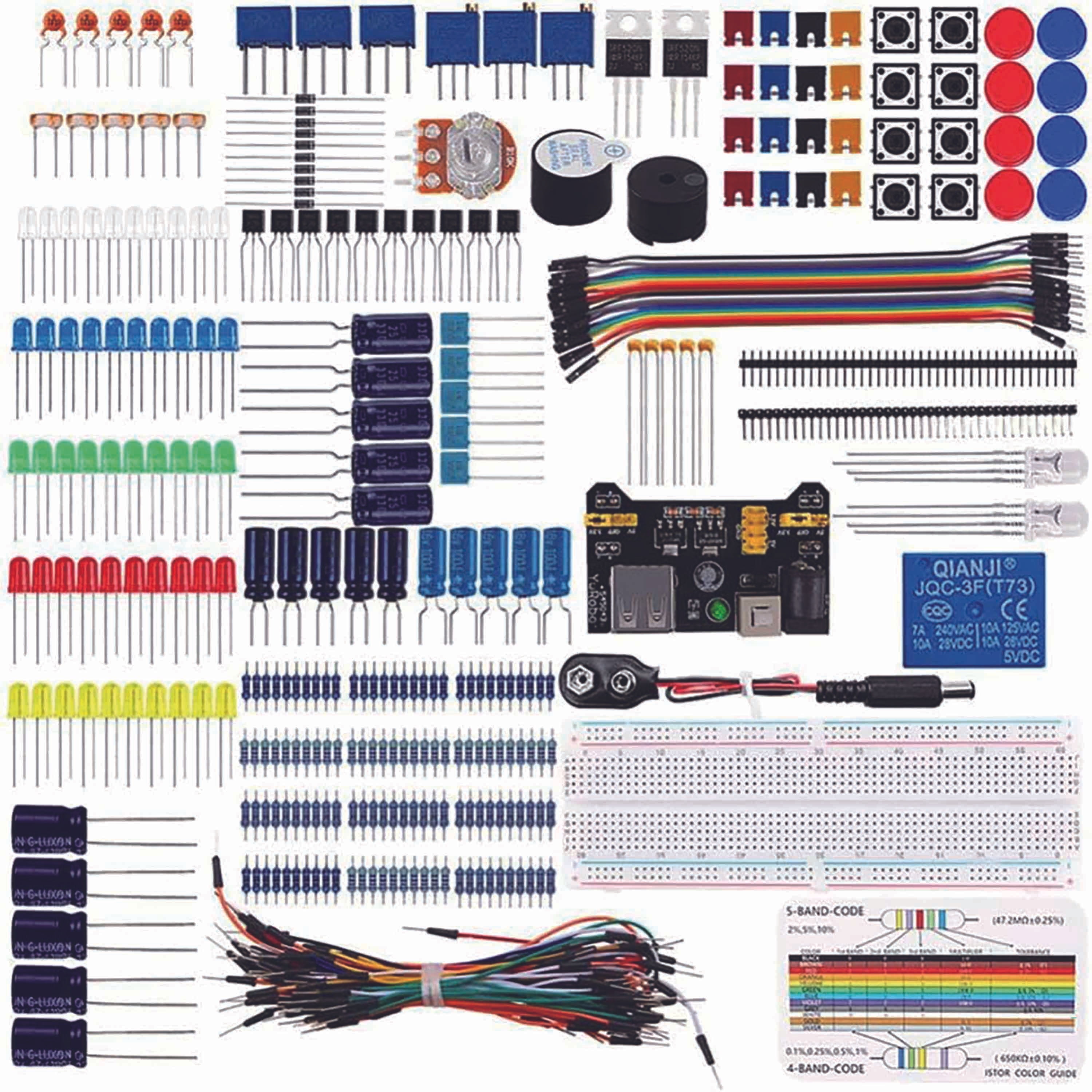 Electronics Component Fun Kit With Item Box For Arduino Raspberry Pi Resistors Capacitor LED ...