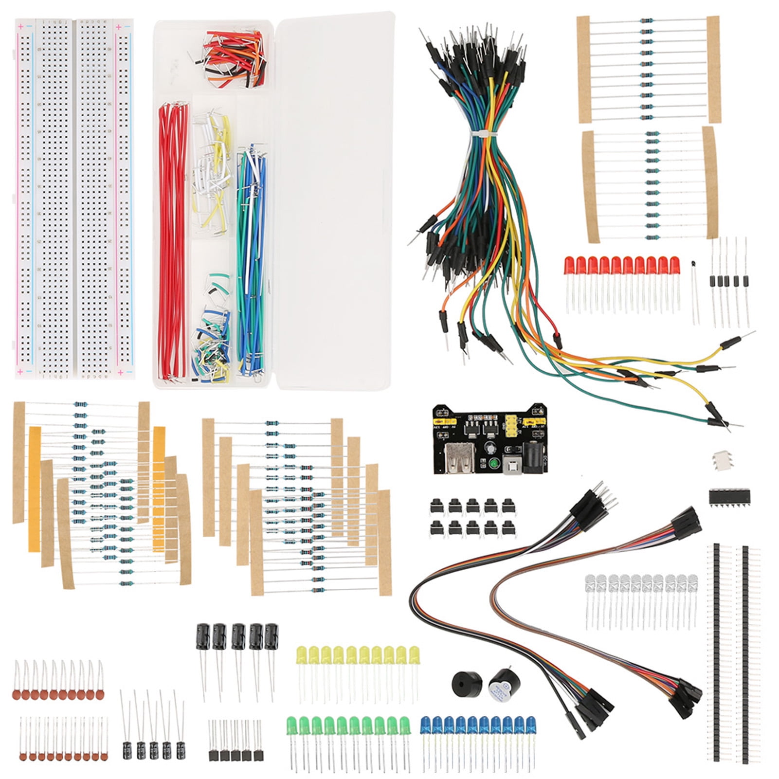 Electronics Component Starter Kit Breadboard Solderless Jumper Wires ...