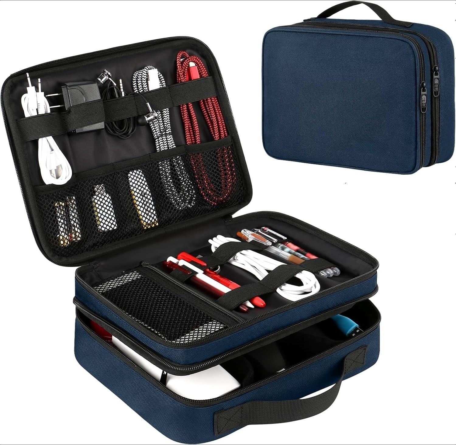 Electronics Organizer Travel Case, Water Resistant Cable Organizer Bag ...