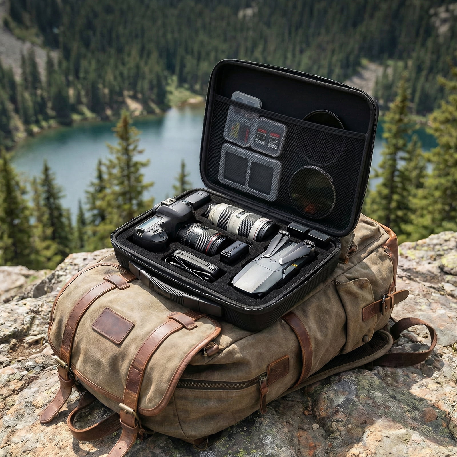 Electronics Organizer Travel Case, Water Resistant Cable Organizer Bag ...