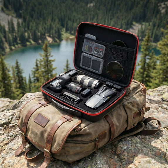 Electronics Organizer Travel Case, Water Resistant Cable Organizer Bag ...