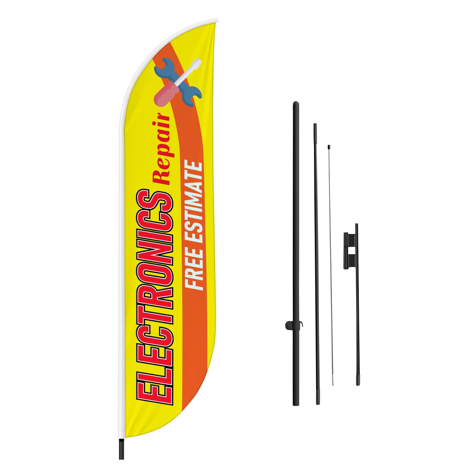 Electronics Repair Feather Flag(11.5Feetx2.5Feet) By Dreamcontroller ...
