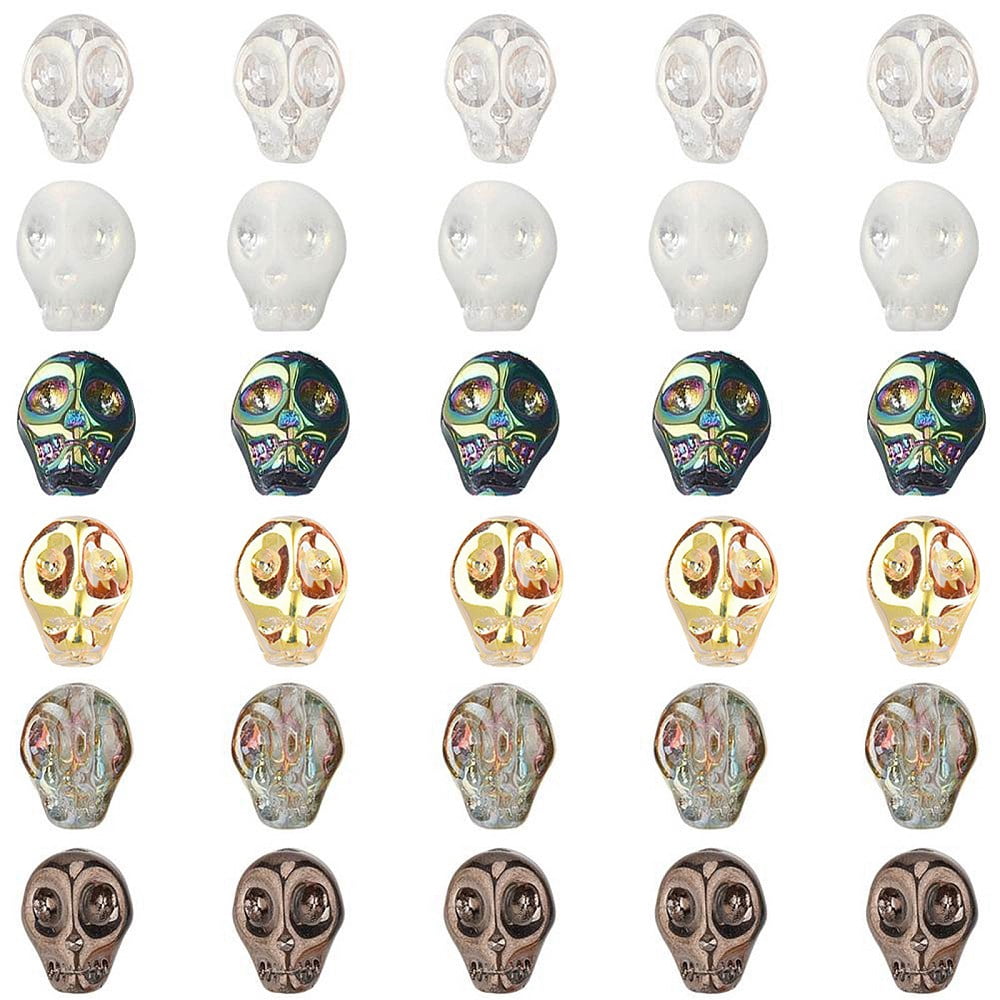 Electroplate Glass Beads Mixed Color 10x8x6~7mm Hole: 1mm 6 colors ...