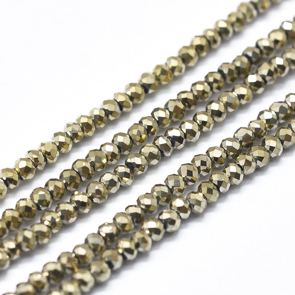 Electroplate Glass Beads Strands Full Plated Faceted Abacus Light ...
