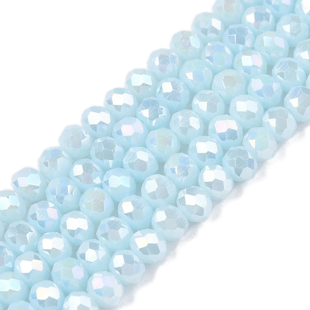 Electroplate Glass Beads Strands Opaque Solid color AB color Plated ...