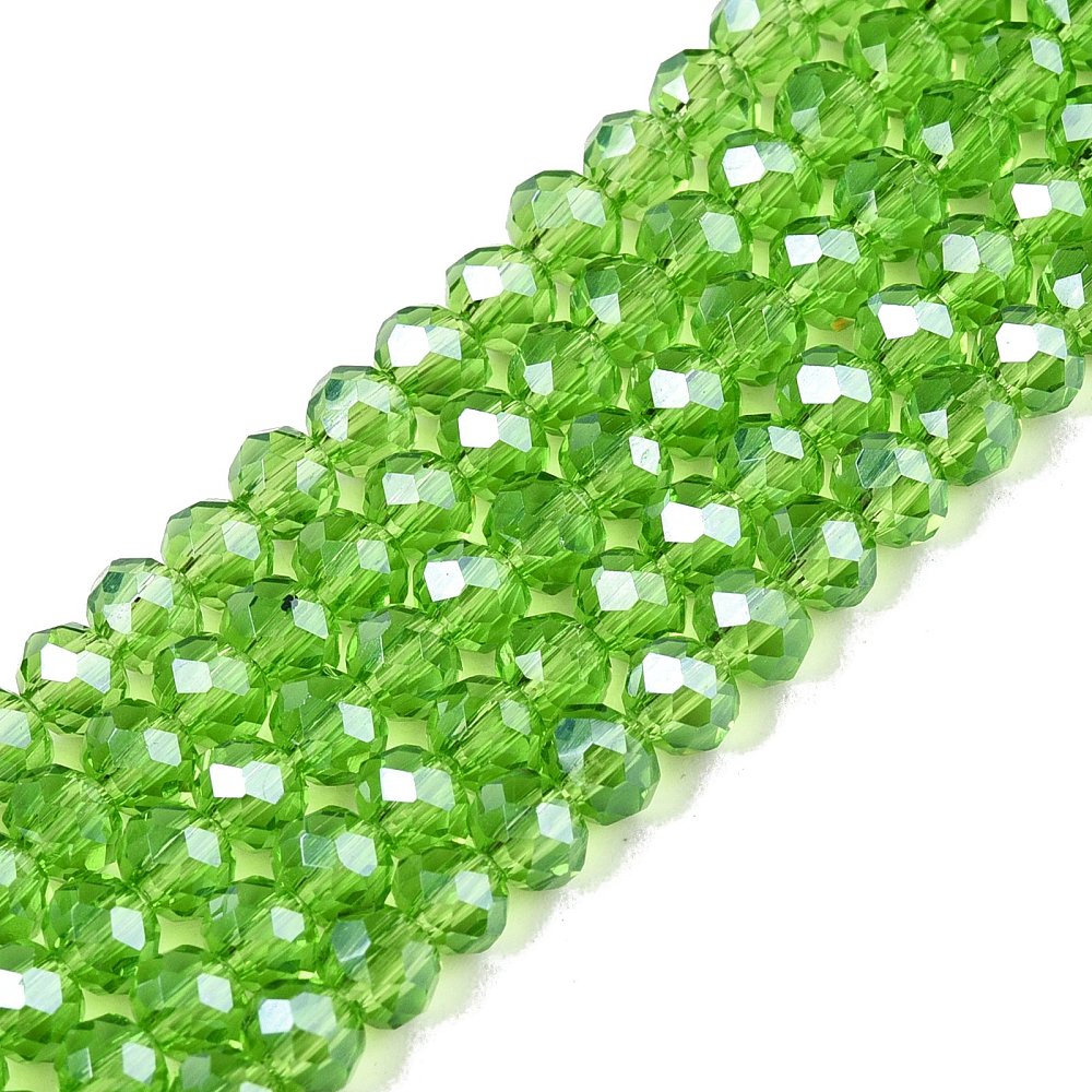Electroplate Glass Beads Strands Pearl Luster Plated Faceted Rondelle ...