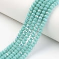 Electroplate Opaque Solid Color Glass Beads Strands Half Rainbow Plated ...