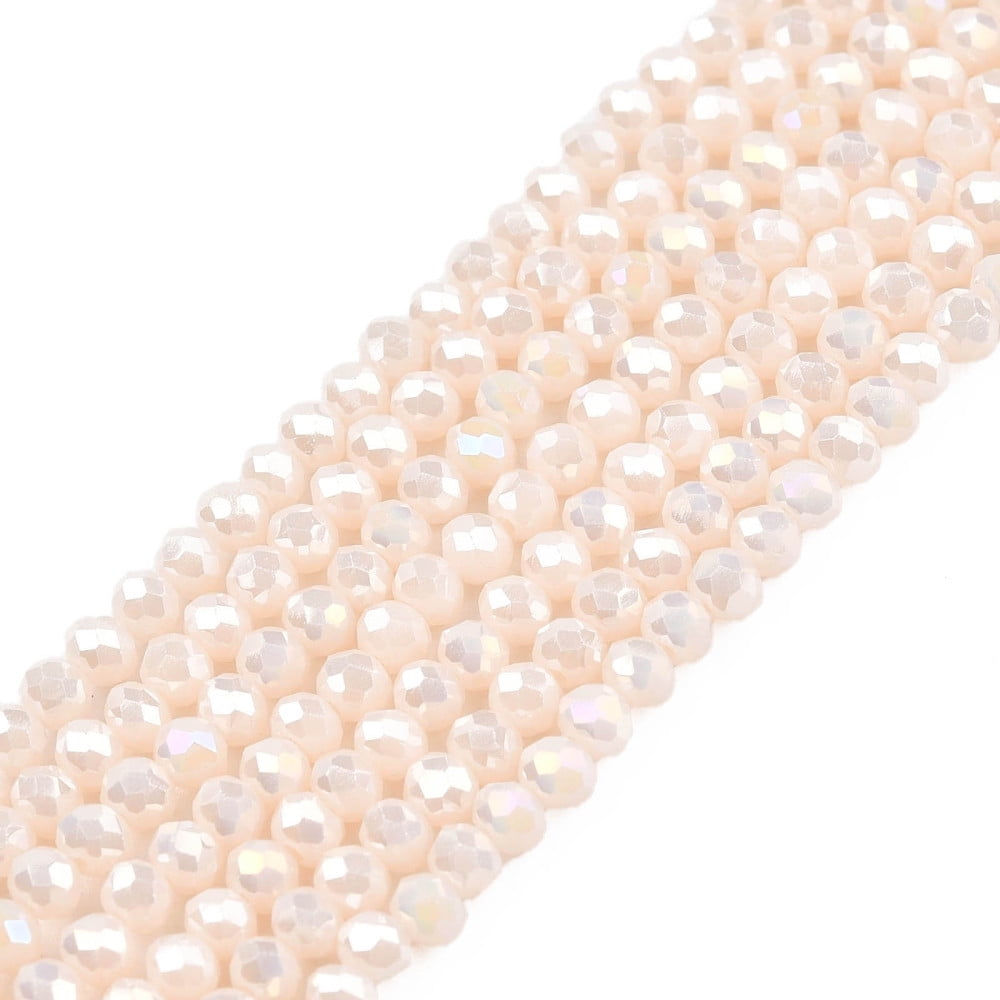 Electroplate Opaque Solid color Glass Beads Strands Faceted Rondelle ...
