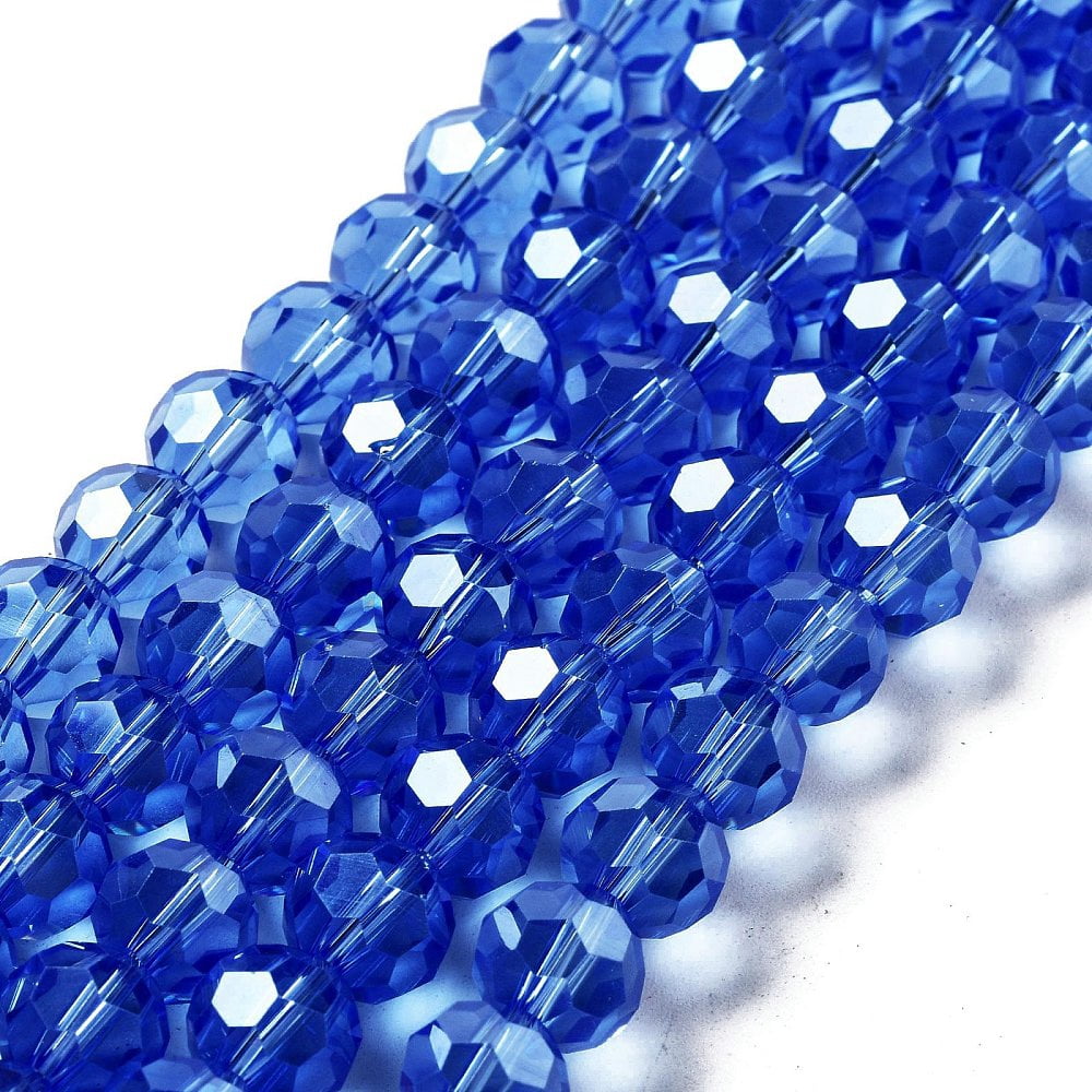 Electroplate Transparent Glass Beads Strands Faceted(32 Facets) Round ...