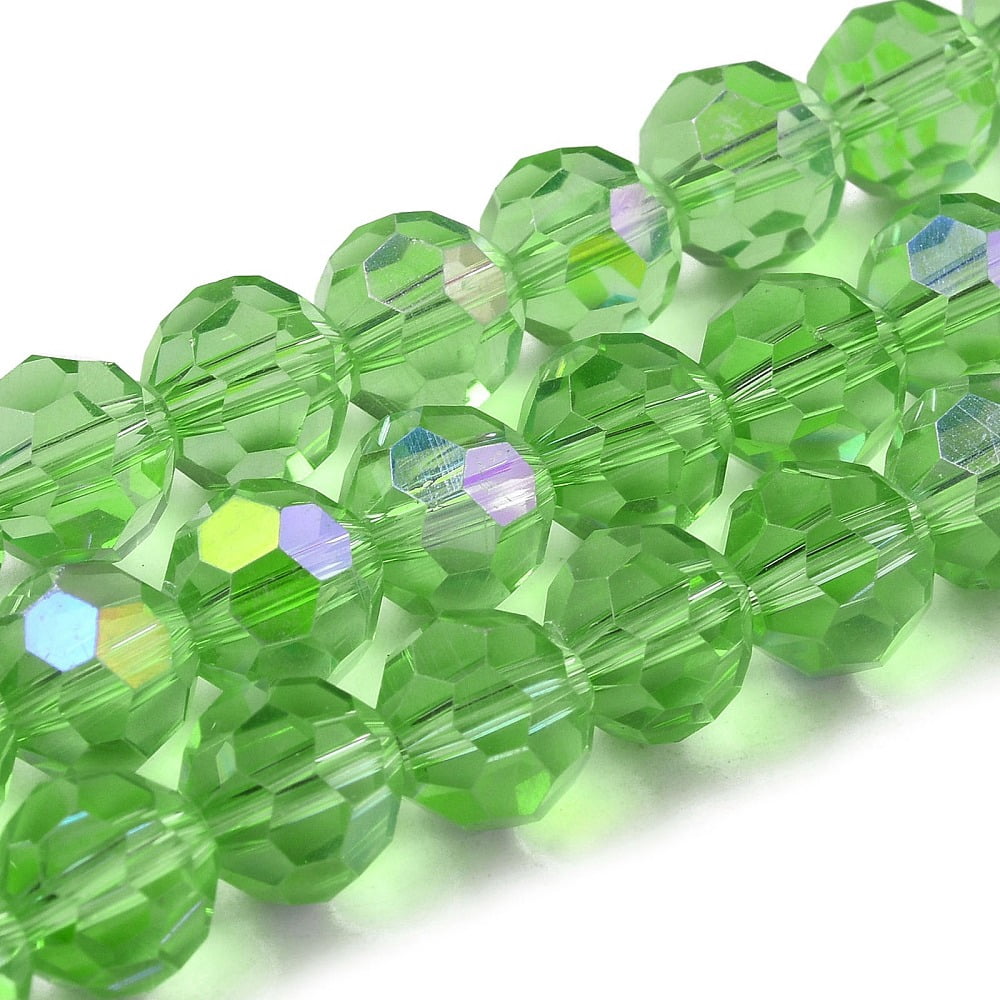 Electroplate Transparent Glass Beads Strands Faceted Round Rainbow ...
