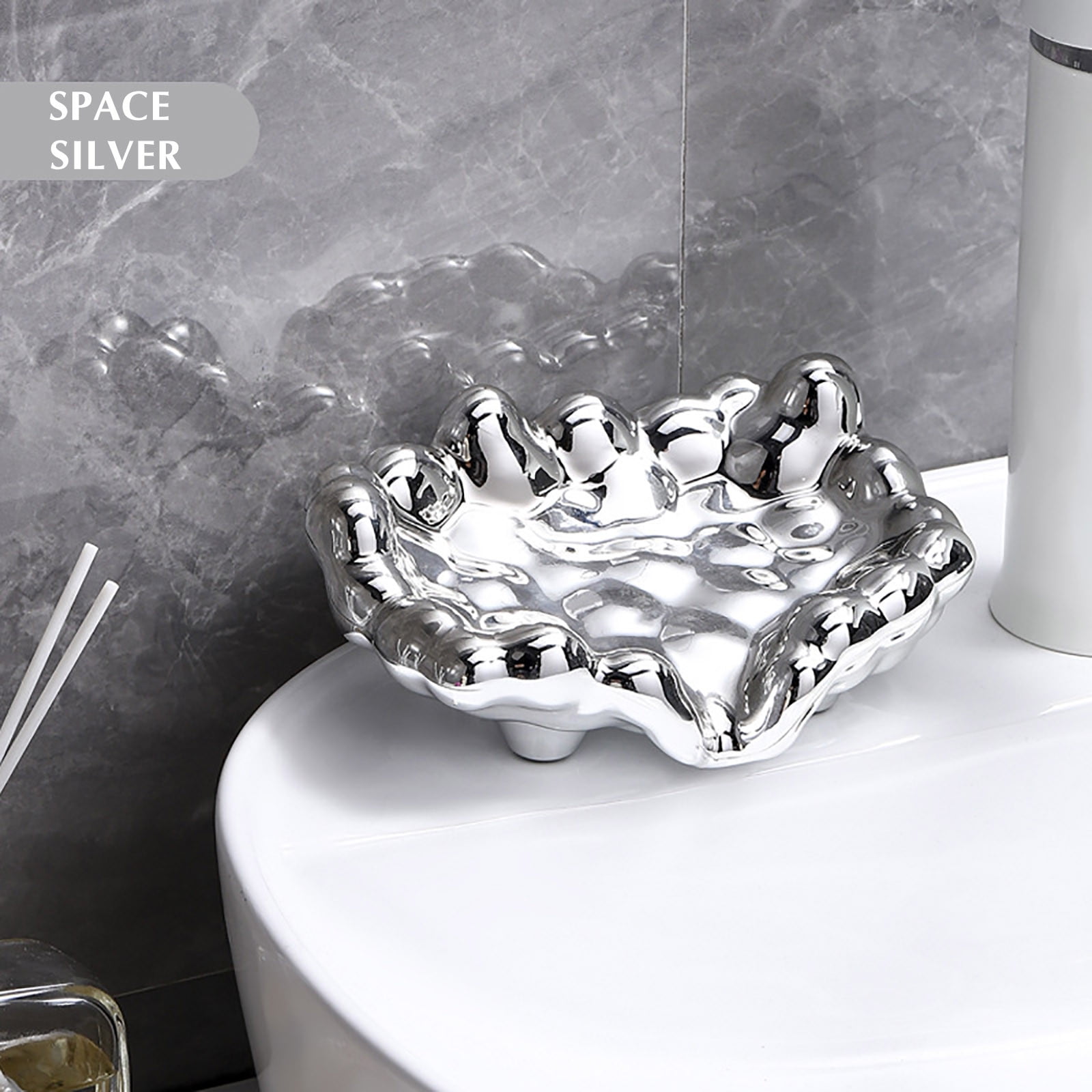 Electroplated Bathroom Soap Box,Self-Draining Anti-Slip Soap Dish ...