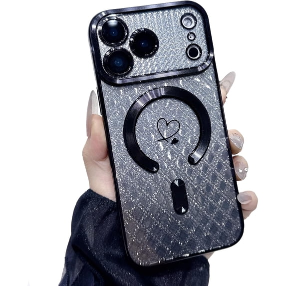Electroplated Camera Protection Diamond Pattern Bling Glitter Magnetic ...