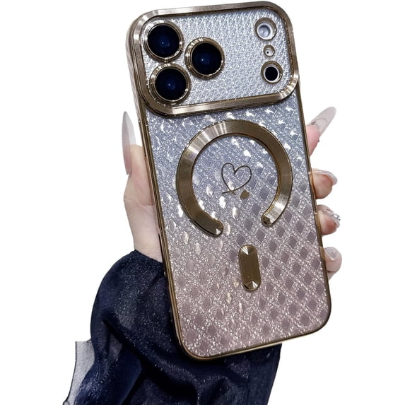 Electroplated Camera Protection Diamond Pattern Bling Glitter Magnetic ...