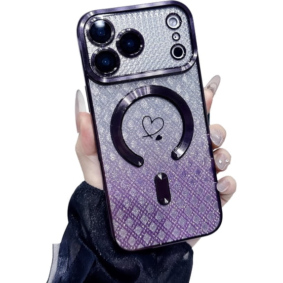 Electroplated Camera Protection Diamond Pattern Bling Glitter Magnetic ...