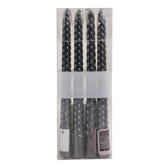 Electroplated Candles Black Electroplated Threaded Taper Candles, Set ...