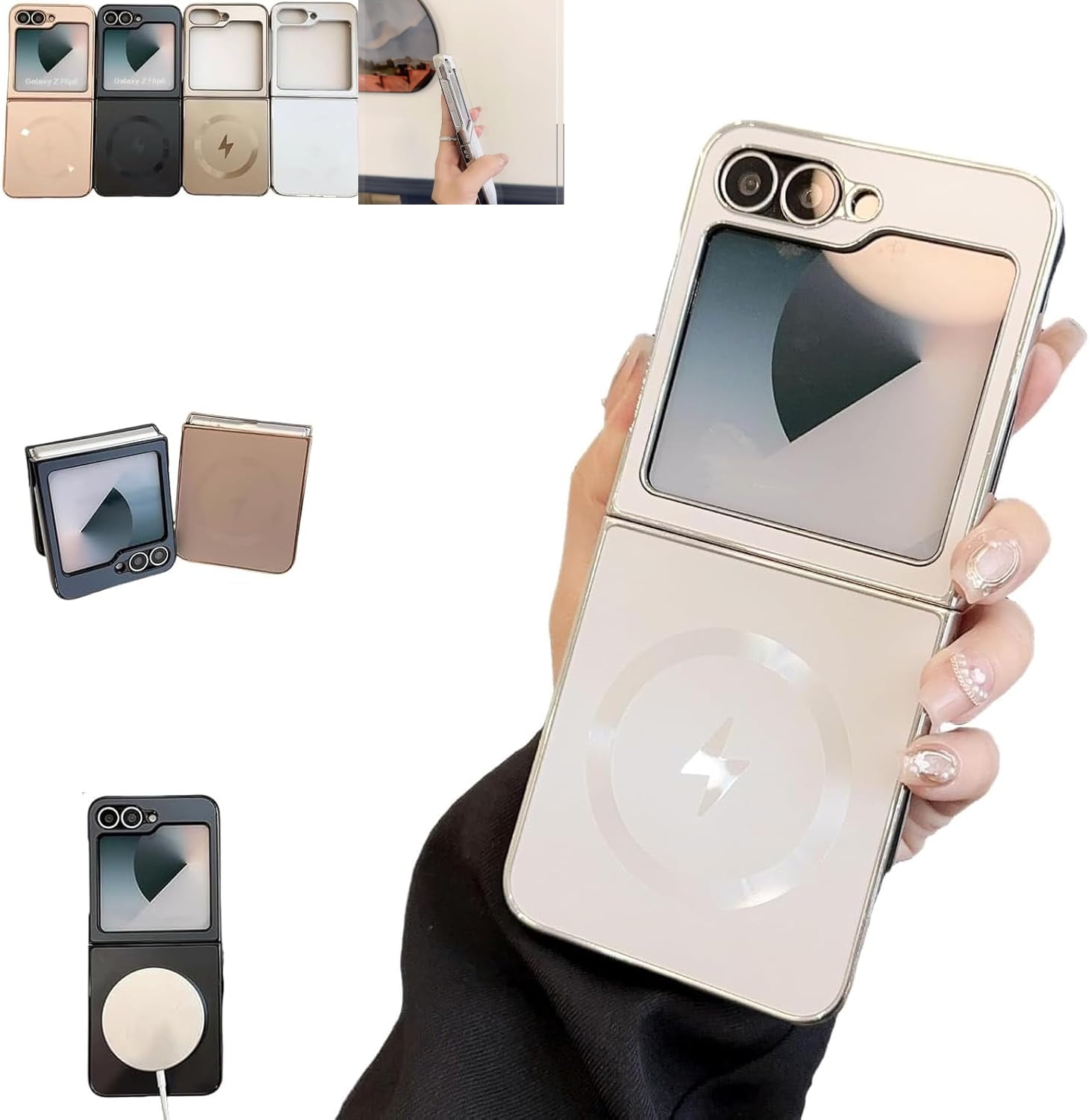 Electroplated Frosted Magnetic Case Cover for Samsung Flip Series ...