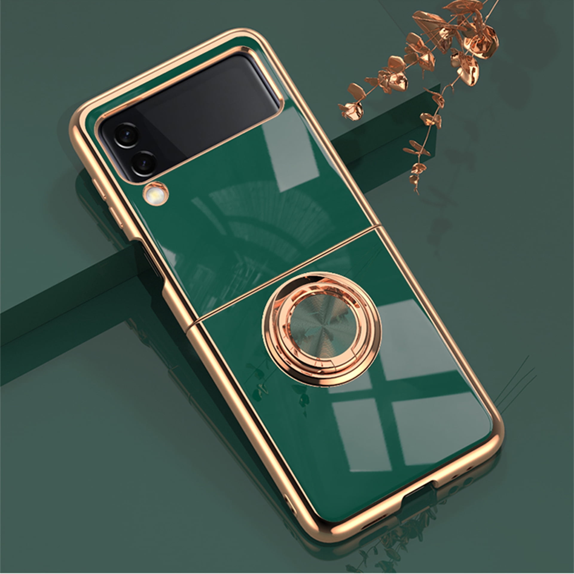 Electroplated Galaxy Z Flip6 Phone Case with Ring Bracket and Magnetic ...