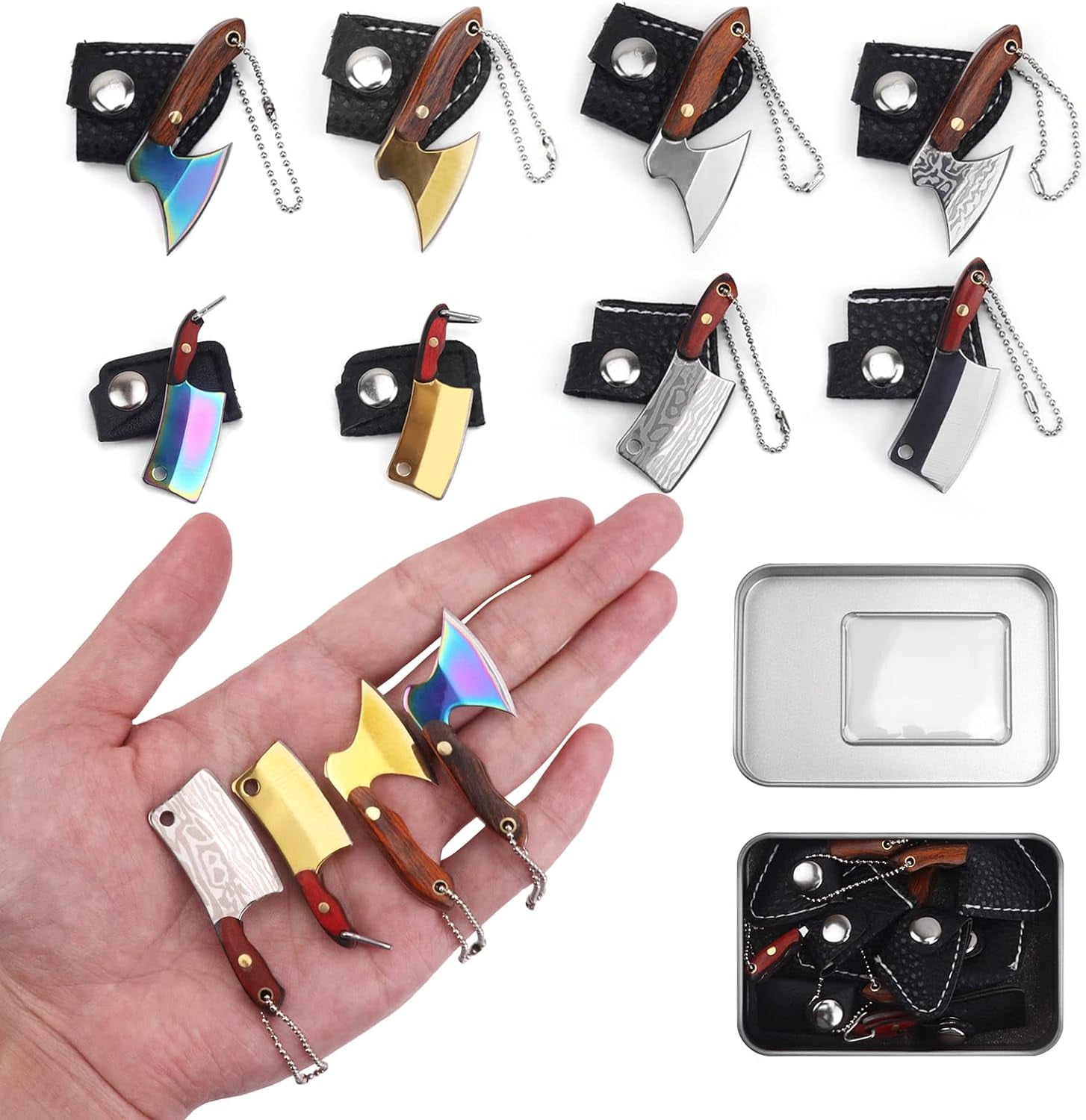 Electroplated Mini Knife Set Lasered Damascus Tiny Knife Set with ...