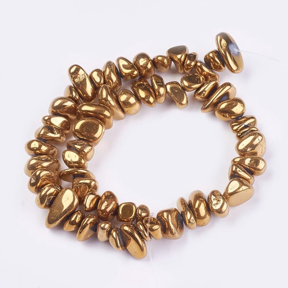Electroplated Natural Quartz Crystal Beads Strands Nuggets golden 10 ...