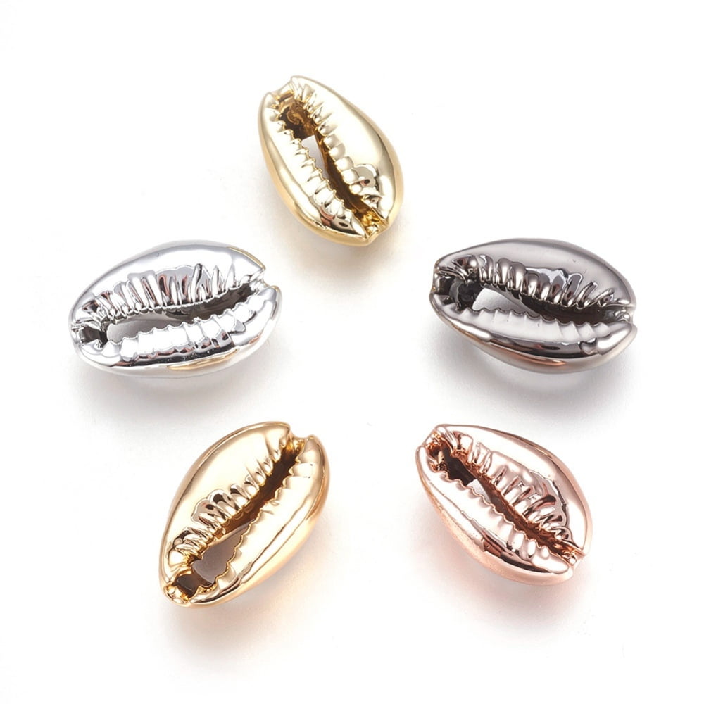 Electroplated Shell Beads Cowrie Shells Mixed color 15~20x10~12x5~6mm ...