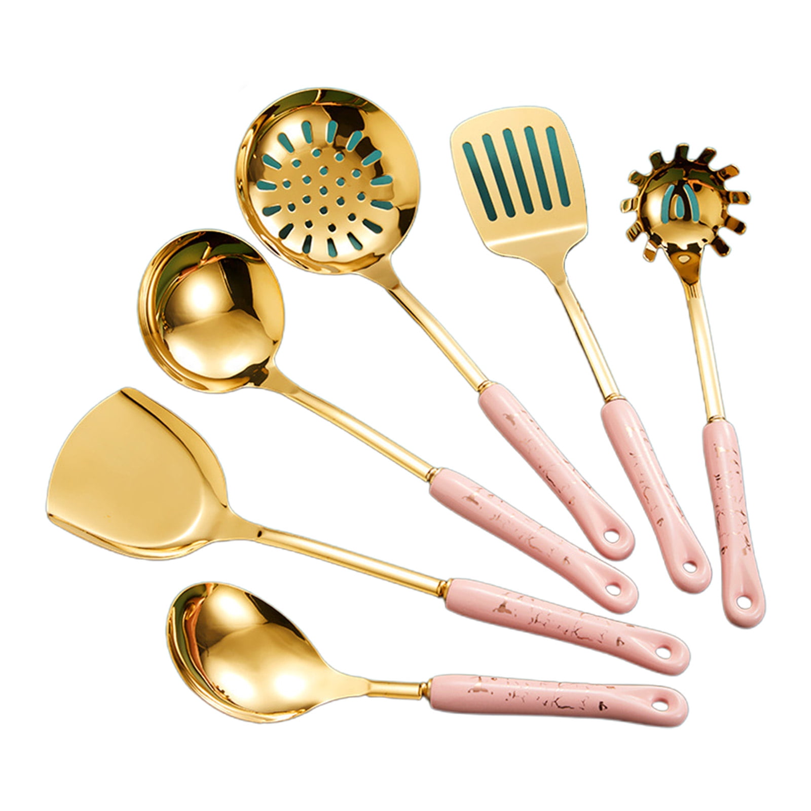 Electroplating Gold Kitchen Utensils Set Household Family Home Cooking ...