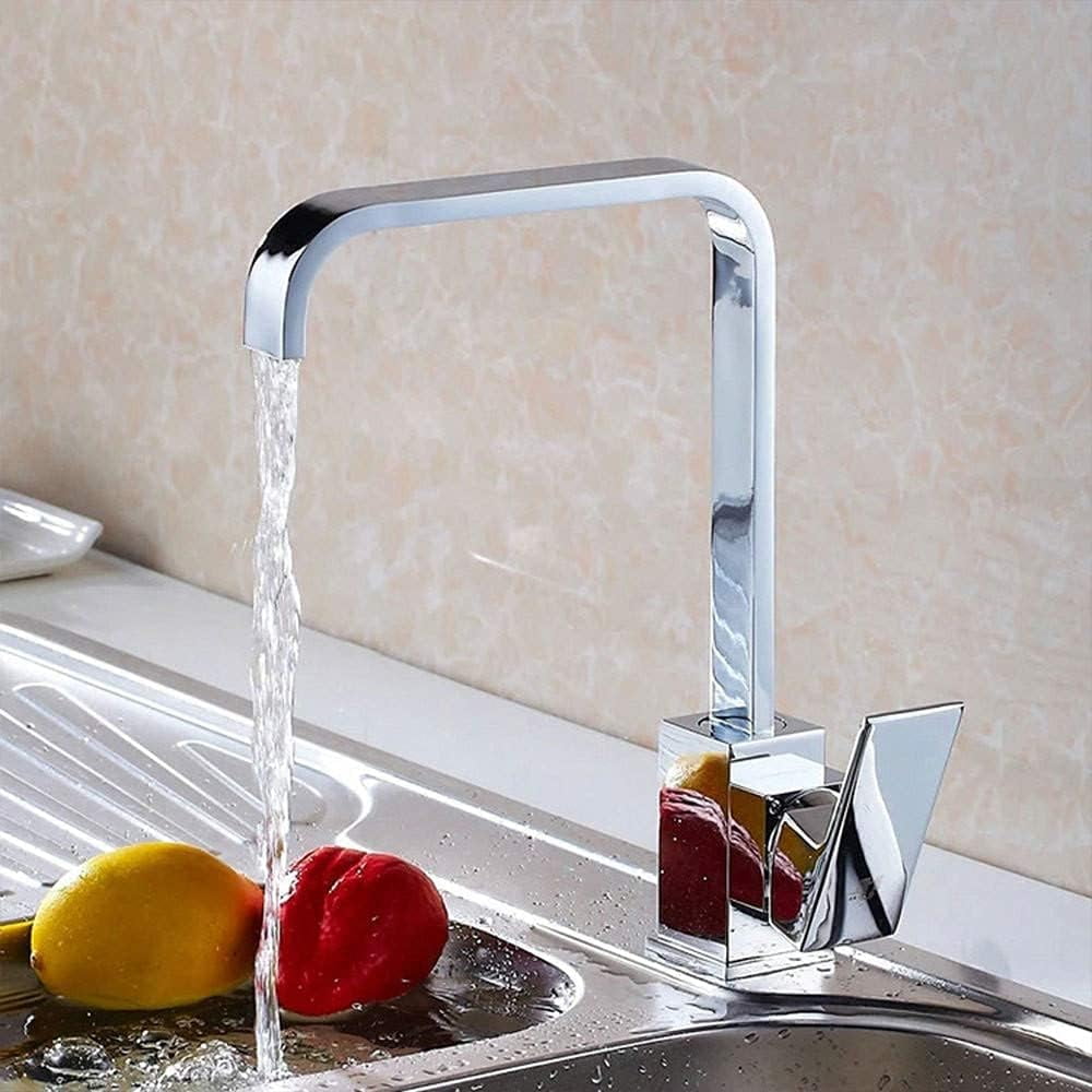 Electroplating Kitchen Faucet Swivel Faucet Tetragonal Water Tank Cold ...