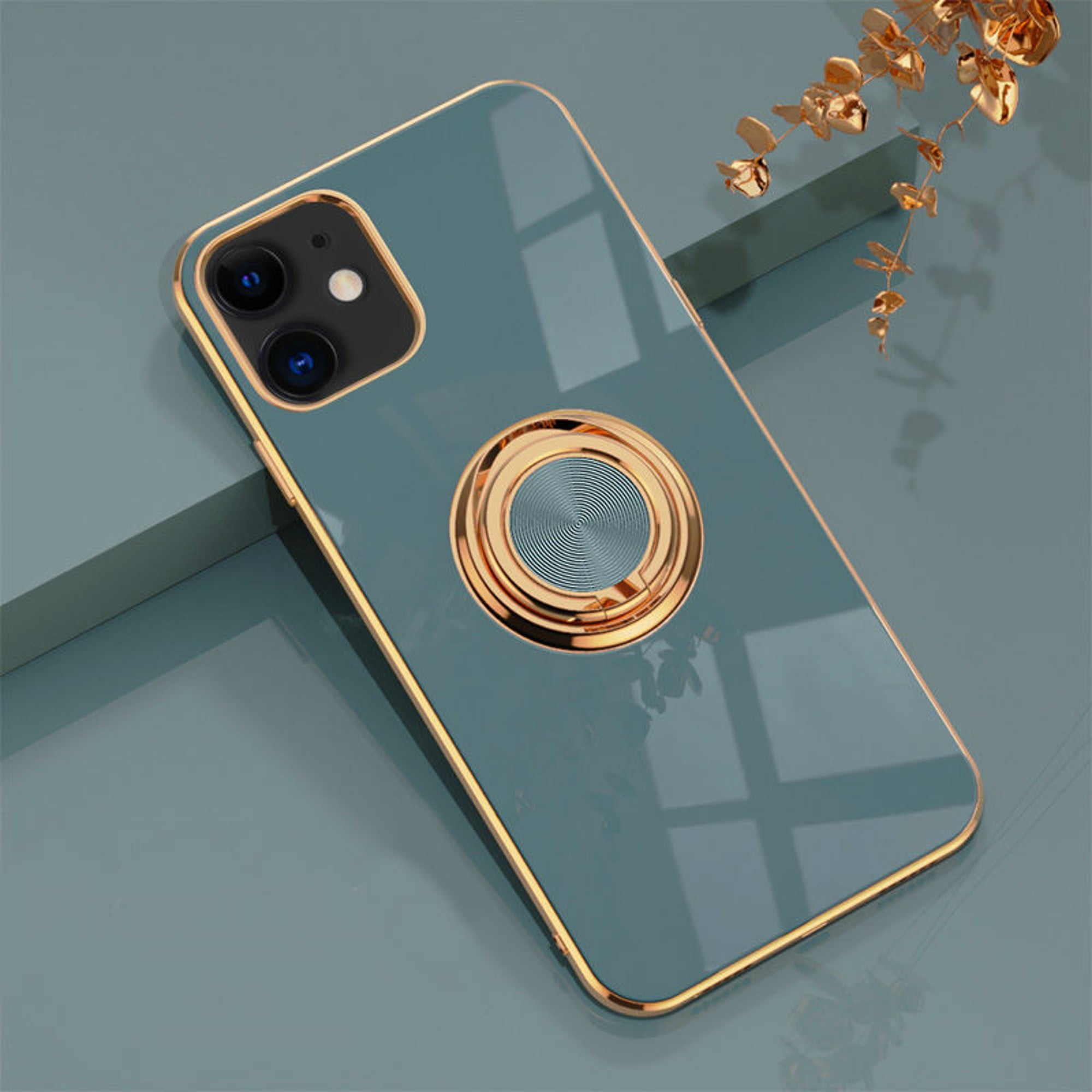 Electroplating Magnetic Finger Ring Holder Apple iPhone 12 Mini Case ...