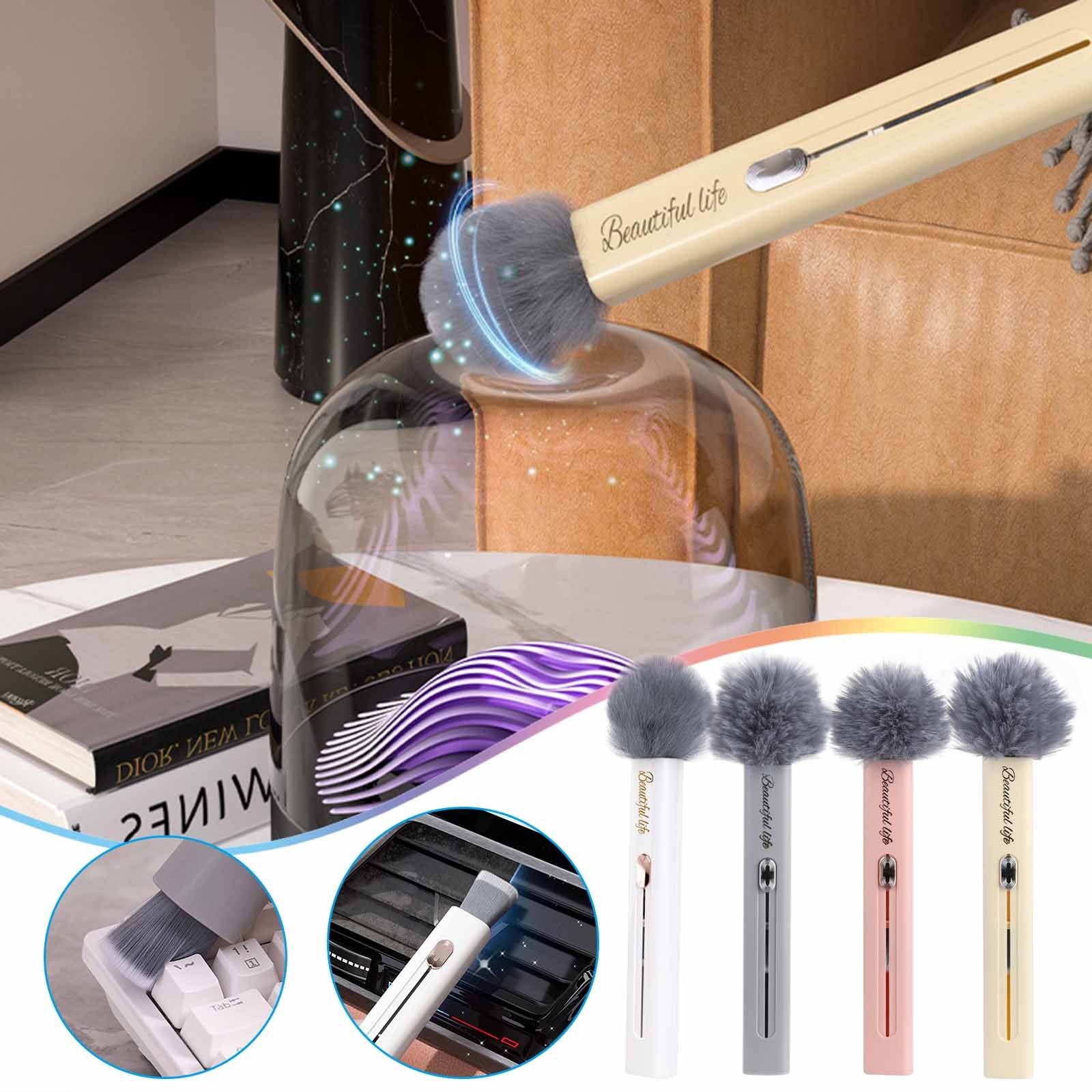 Electrostatic Duster with Dual Head & Telescopic Handle, Soft High ...