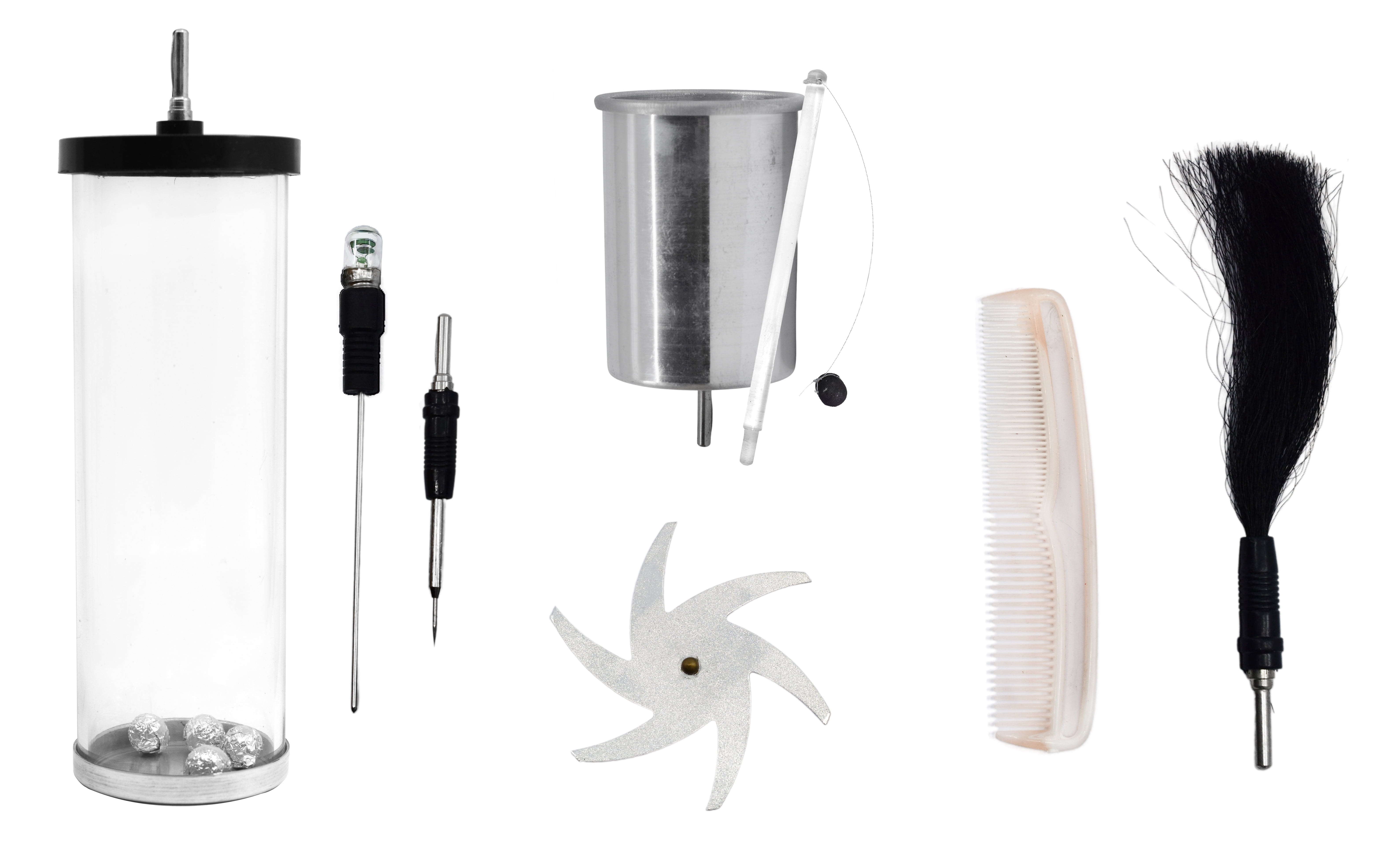 Electrostatics Kit, 7 Pieces - Designed to be used with Eisco Labs Van De Graaff And Wimshurst ...