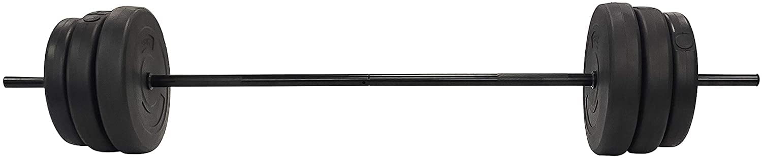 Elegainz 100-Pound Weightlifting Barbell Set with Weights and Spring ...