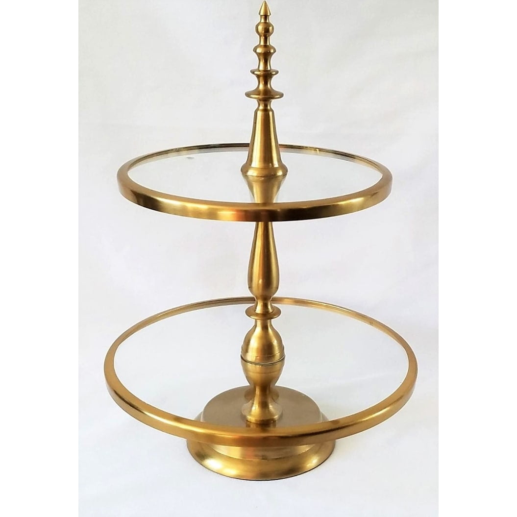 Elegance Anastasia Two Tier Round Glass Buffet and Dessert Stand -16 ...