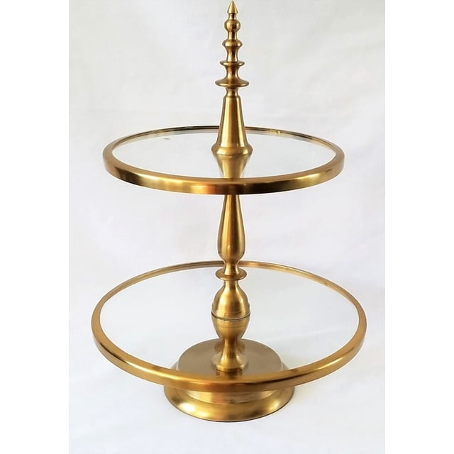 Elegance Anastasia Two Tier Round Glass Buffet and Dessert Stand -16 ...