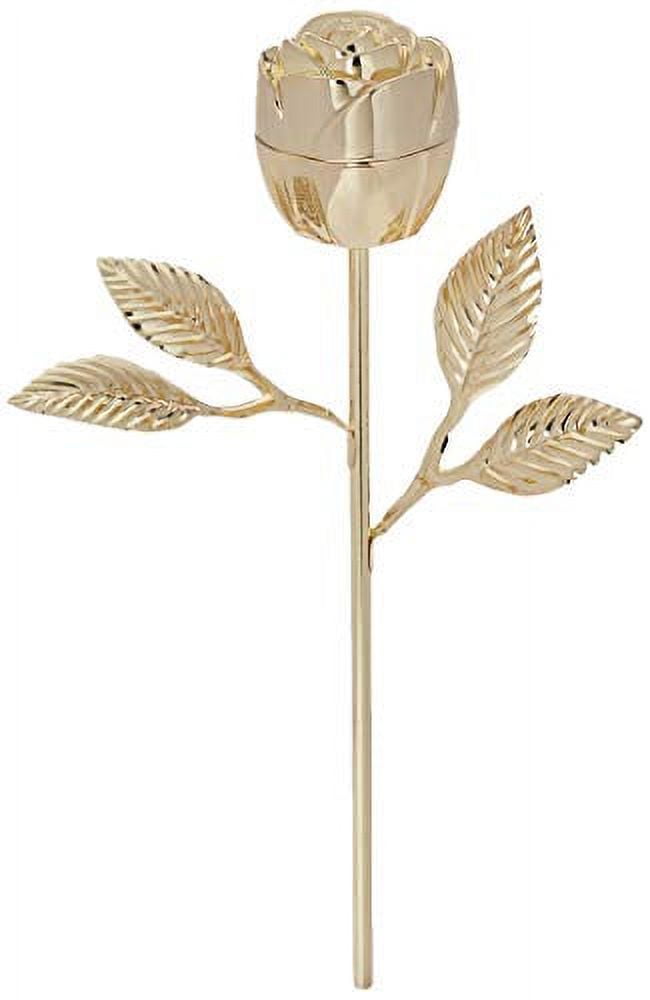Elegance Rose Ring Holder with Long Stem, Gold - Walmart.com