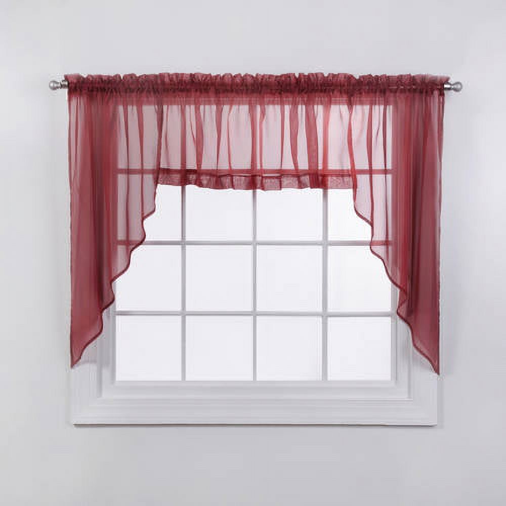Elegance Sheer Voile Swag Curtain Pair - Walmart.com