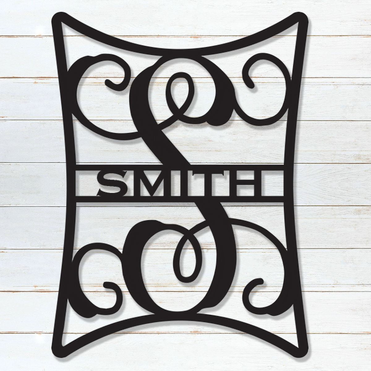 Elegance Single Letter Metal Monogram with Name Black - 18" S - Walmart.com