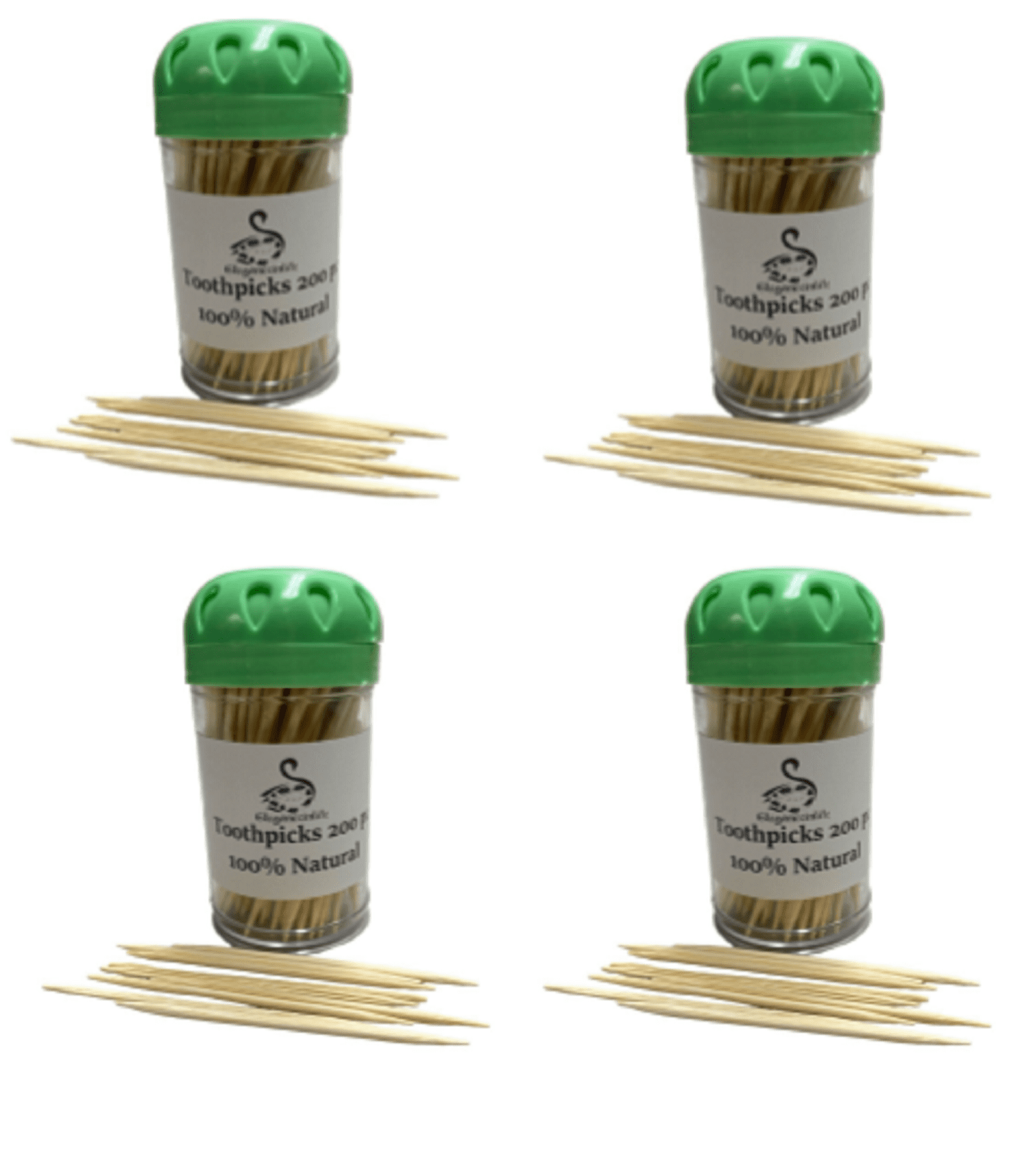 Eleganceinlife Toothpicks 200 pieces Each 100% Natural Pack of 4 = 800 ...