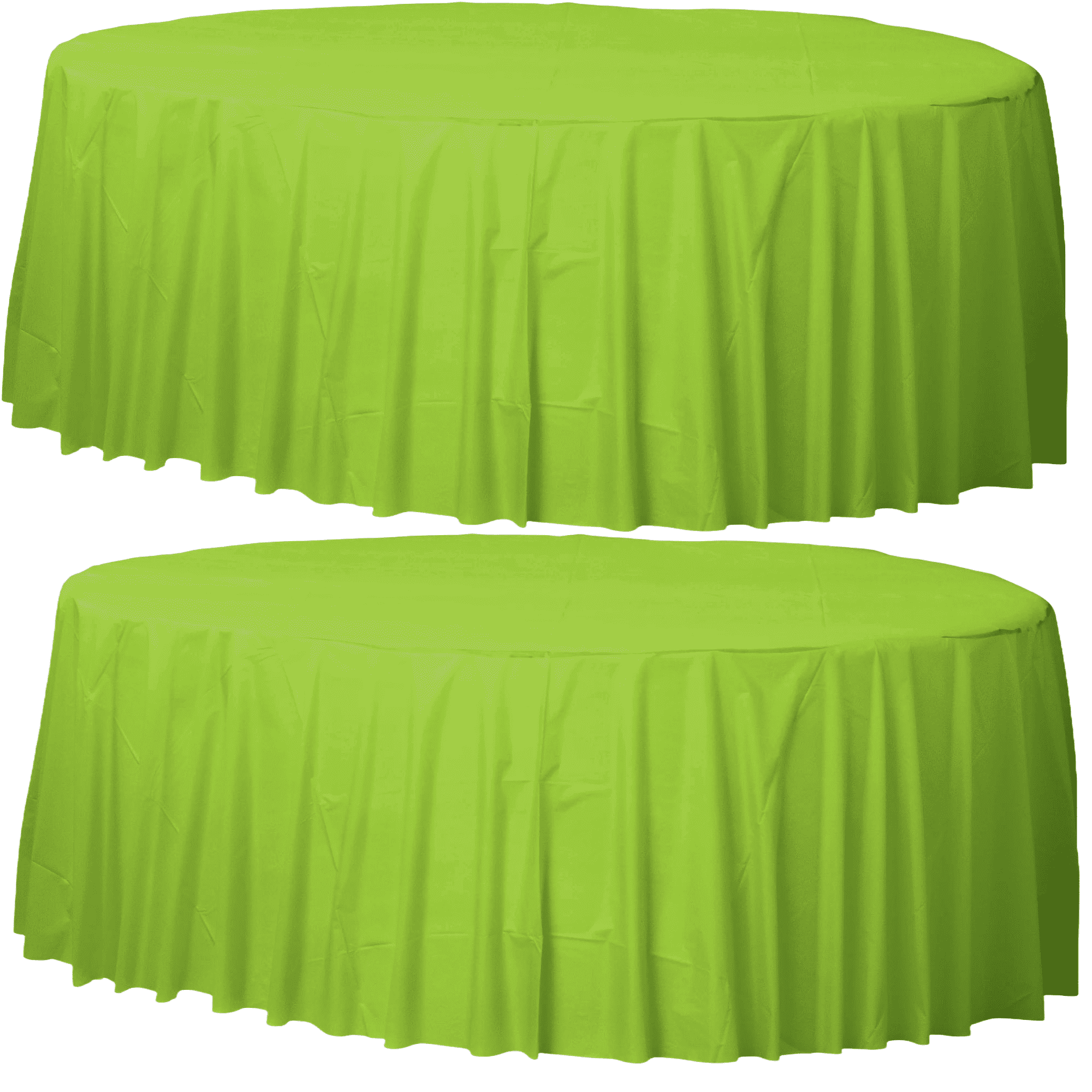 Elegani 2-Pack Kiwi Lime Green Round Plastic Disposable Table Covers ...