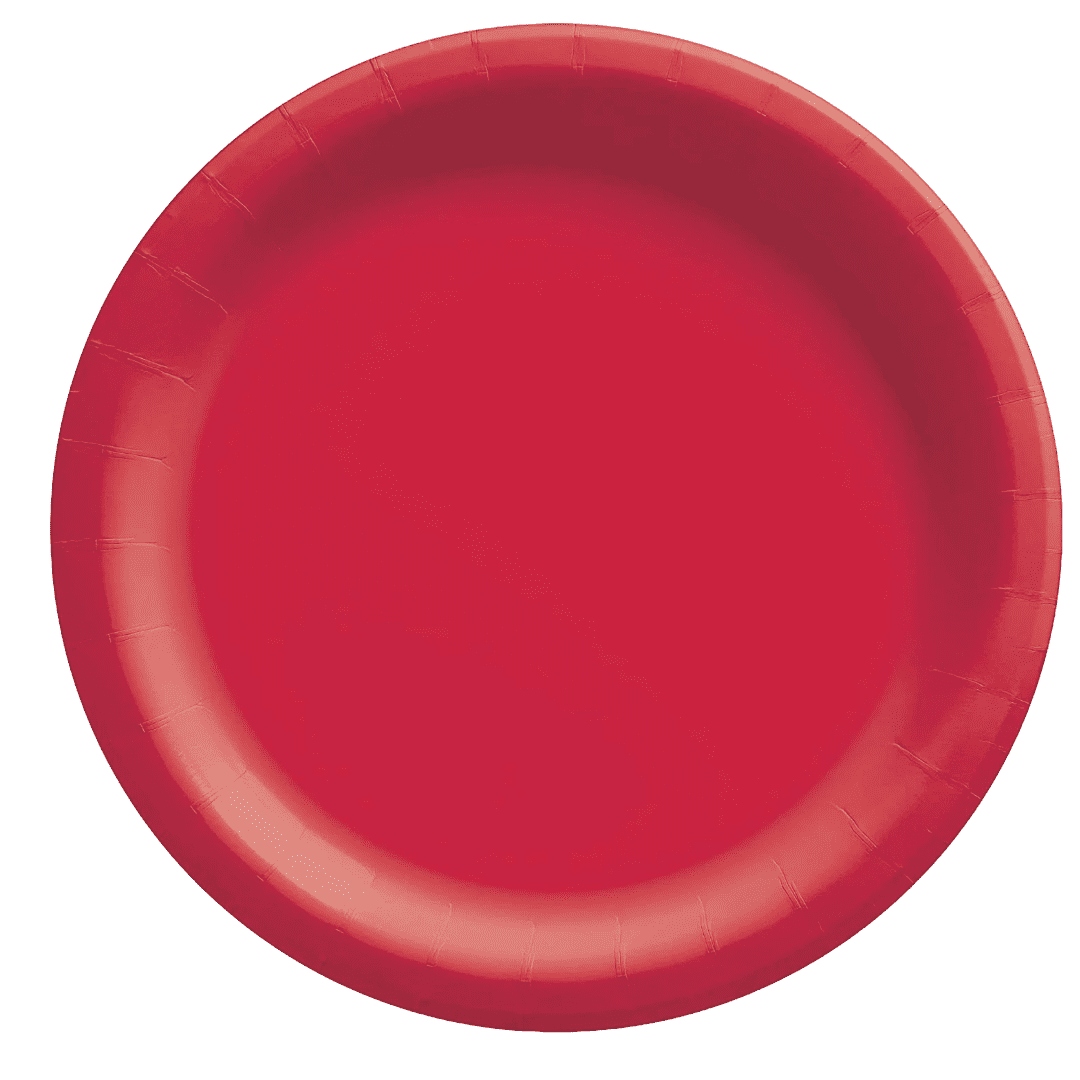 Elegani Round Paper Lunch Plates - Apple Red, 8.5 Inches (50 count ...