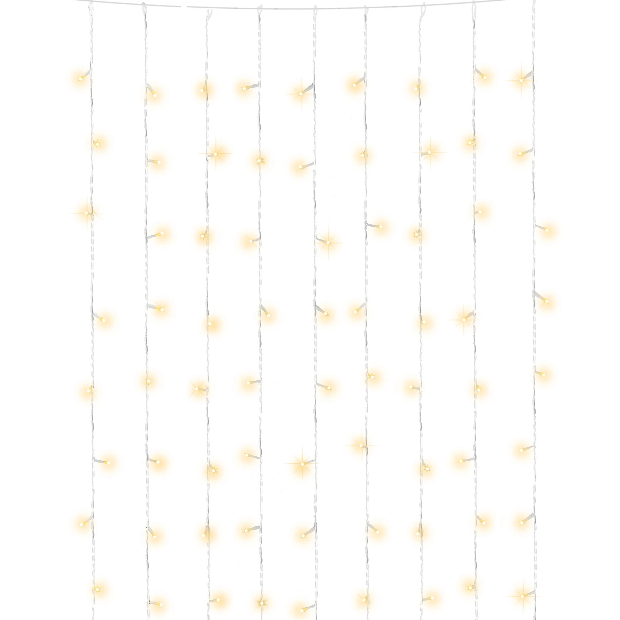 Elegani Warm White Cascading Curtain LED String Lights - 130 Lights, 2 ...