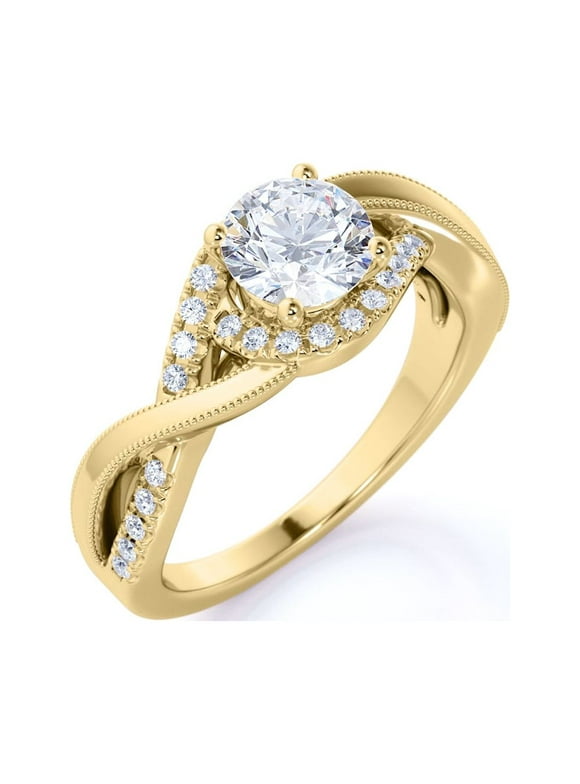 Pave Twist Engagement Ring