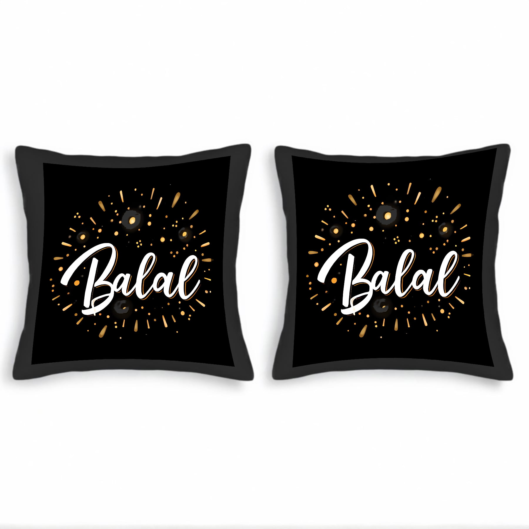 Elegant 18x18in Throw Pillow Covers Set of 2 - Black Background with ...