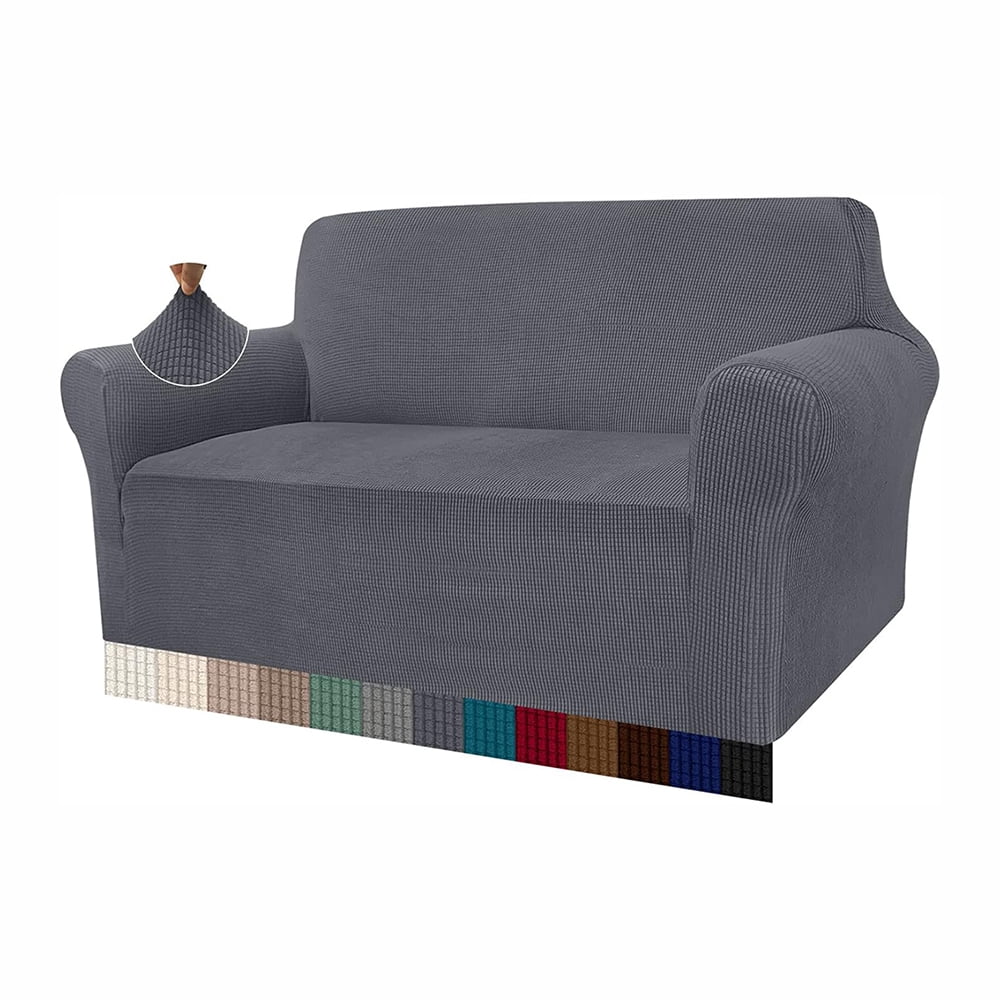 Elegant 2-Seater Sofa Shield, Grey Jacquard Fabric Couch Cover, Quick ...